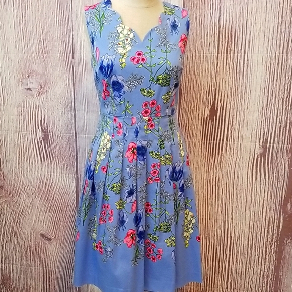 Talbots | Dresses | Rsvp By Talbots Floral Blue Dress | Poshmark